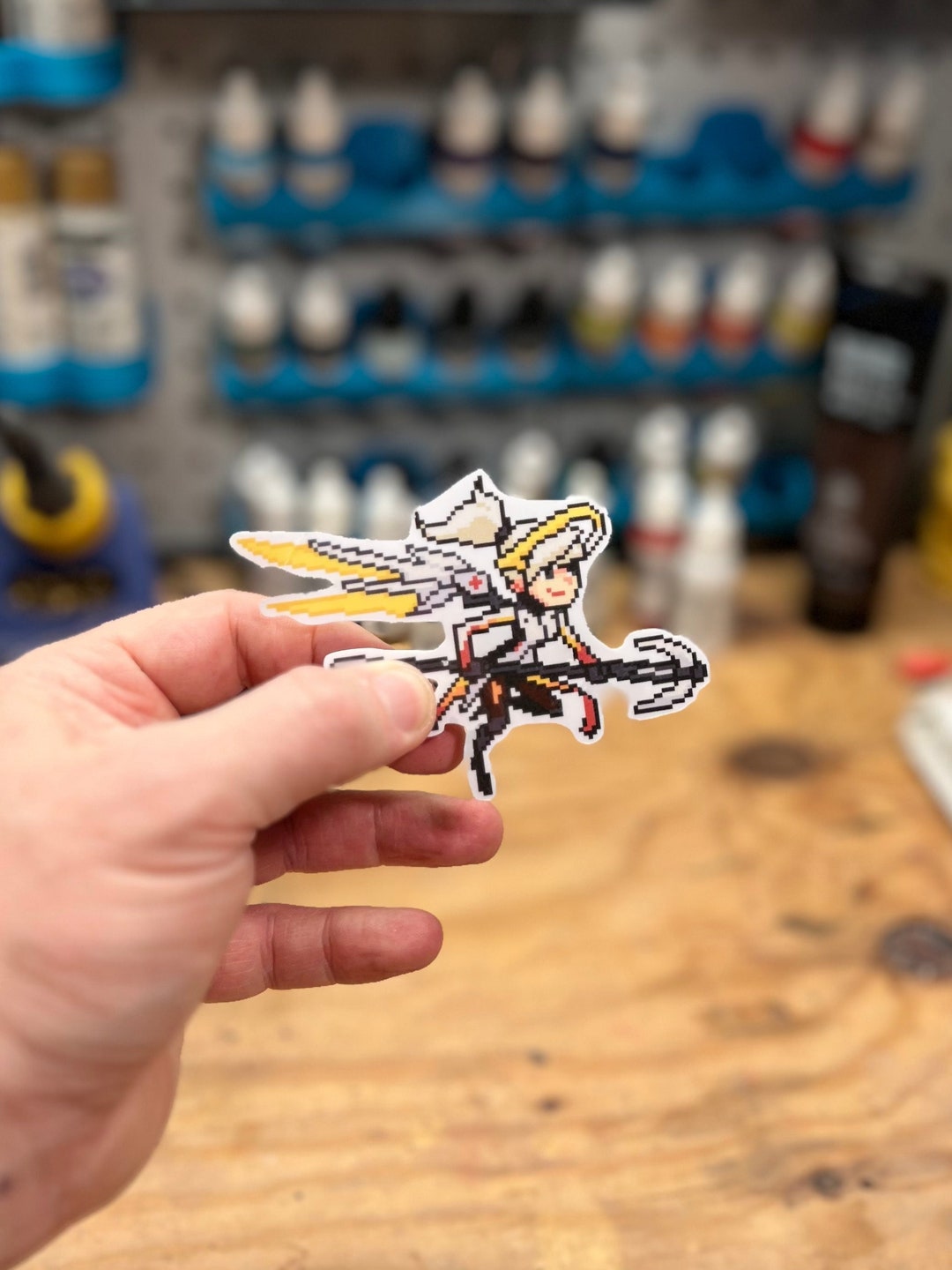 Overwatch 2 Mercy Pixel Spray Vinyl Sticker Decal, Laptop, Phone ...