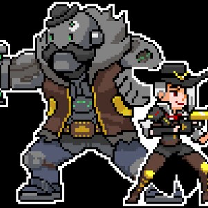 Overwatch 2 Ashe Pixel Spray Vinyl Sticker Decal, Laptop, Phone, Gaming ...