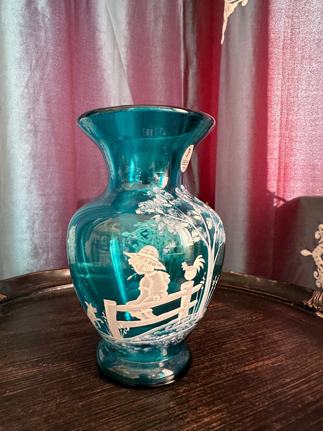 Rare Fenton Hand Painted Vase, Signed and Stunning! - Etsy