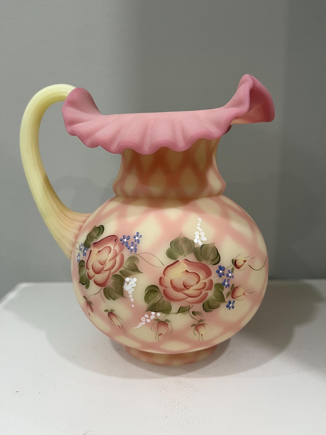 Rare Fenton Burmese Vase, Pink, Signed, New Without Box, Stunning! It ...