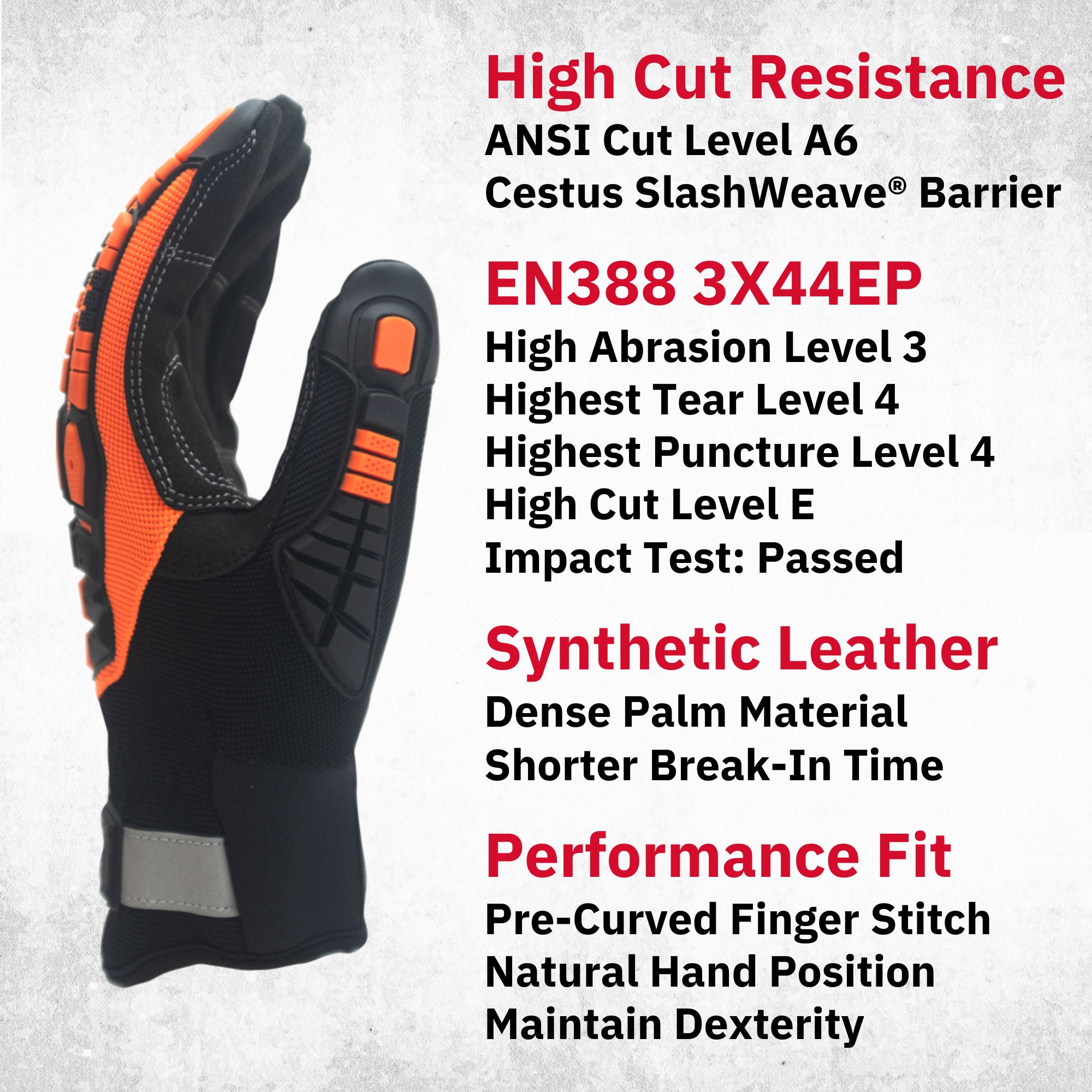 Cestus Handmax Pro, Impact Work Gloves for Men, Cut Resistant ANSI A6 ...