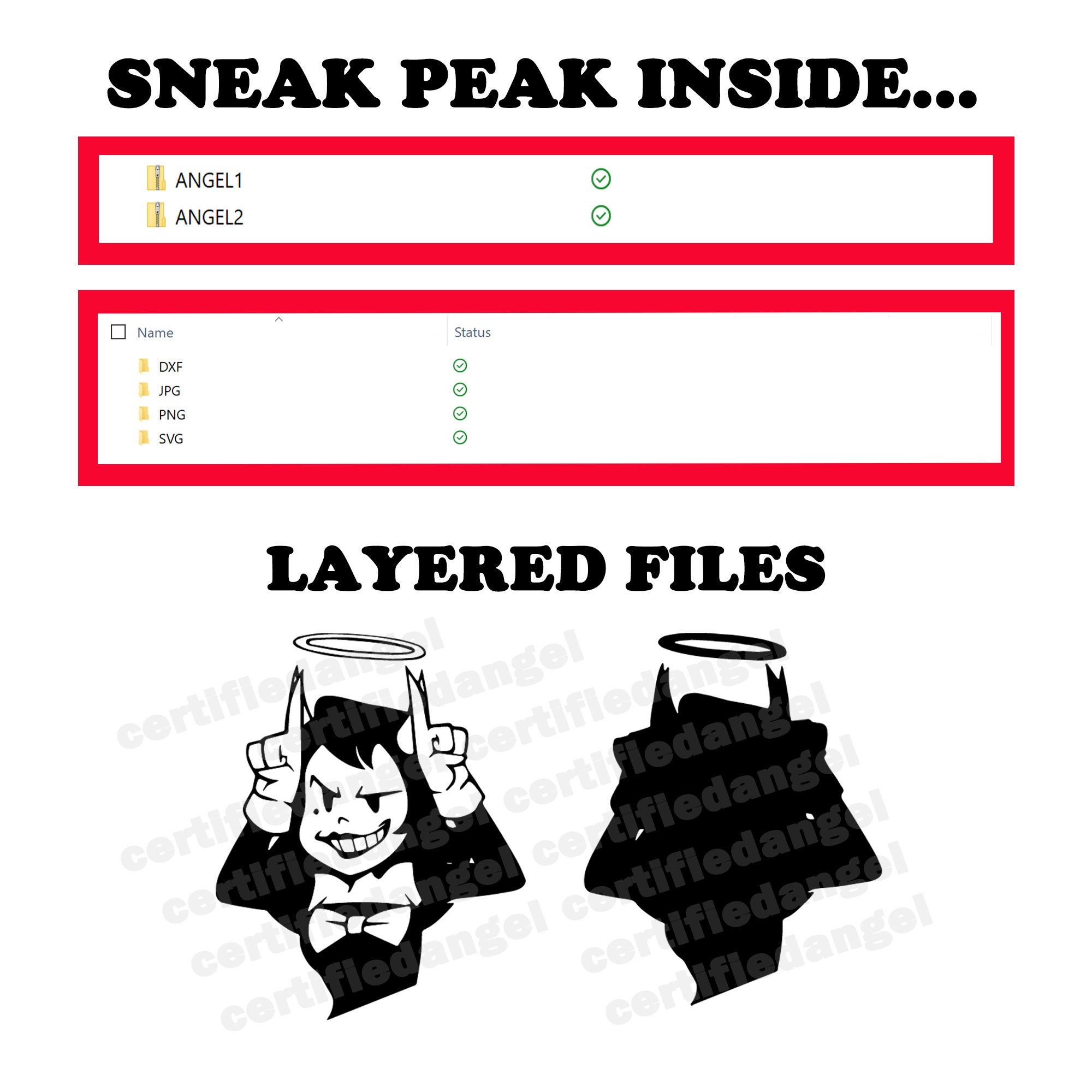 Alice Angel Bendy the Ink Machine Cricut Bundle | Alice Angel SVG PNG ...