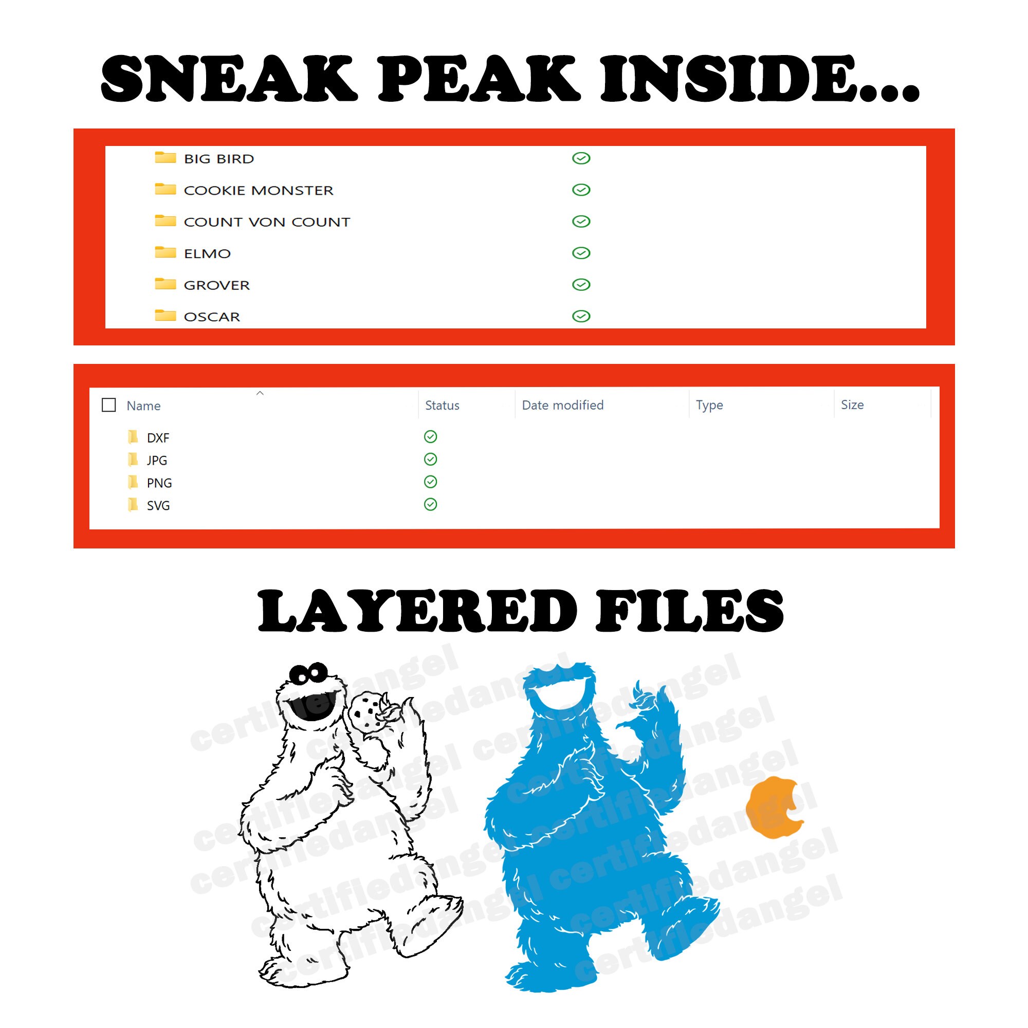 Sesame Street Character Vector Cricut Bundle Sesame Street - Etsy