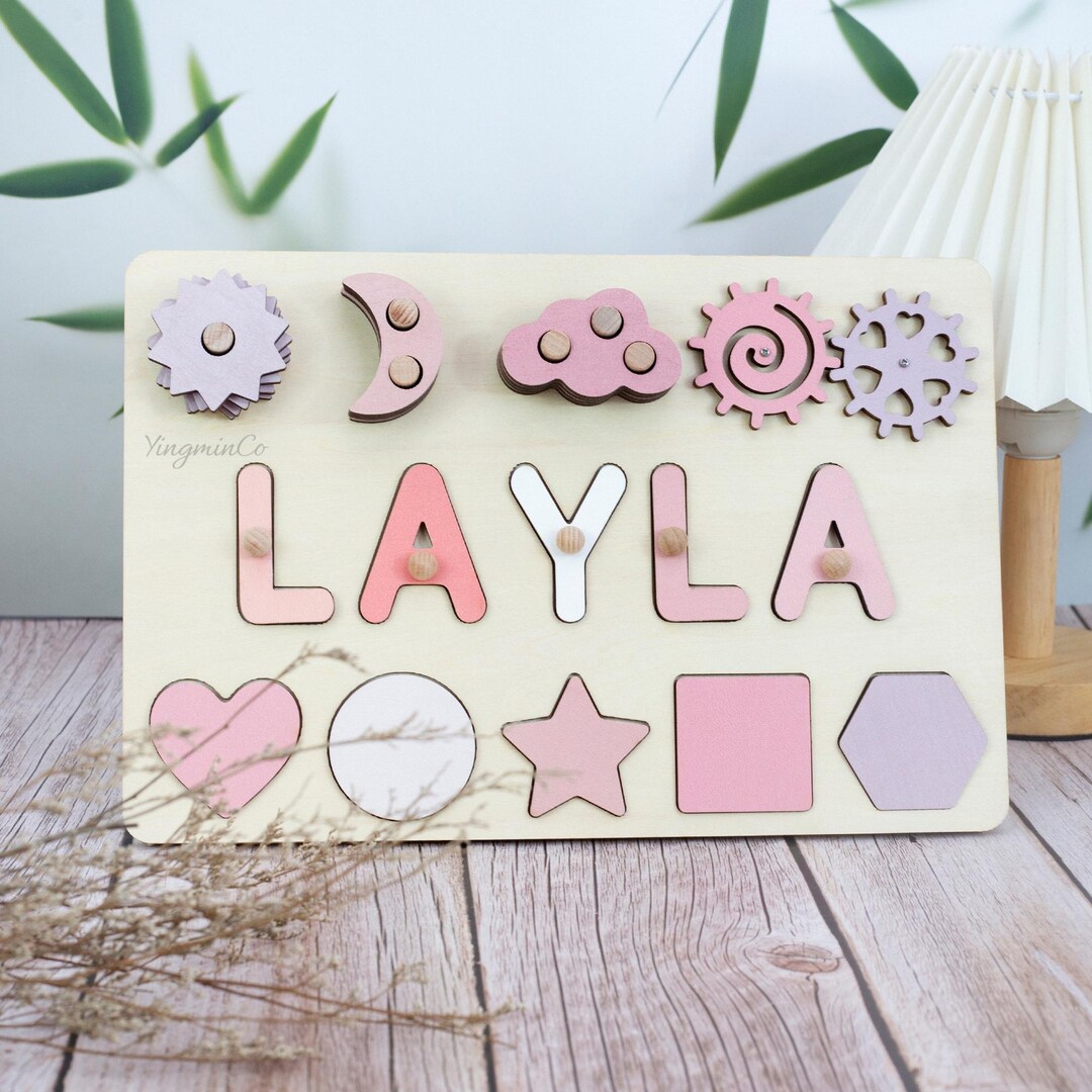 Customized Baby Name Puzzle - Preschool Puzzle Toys - Wooden Name ...