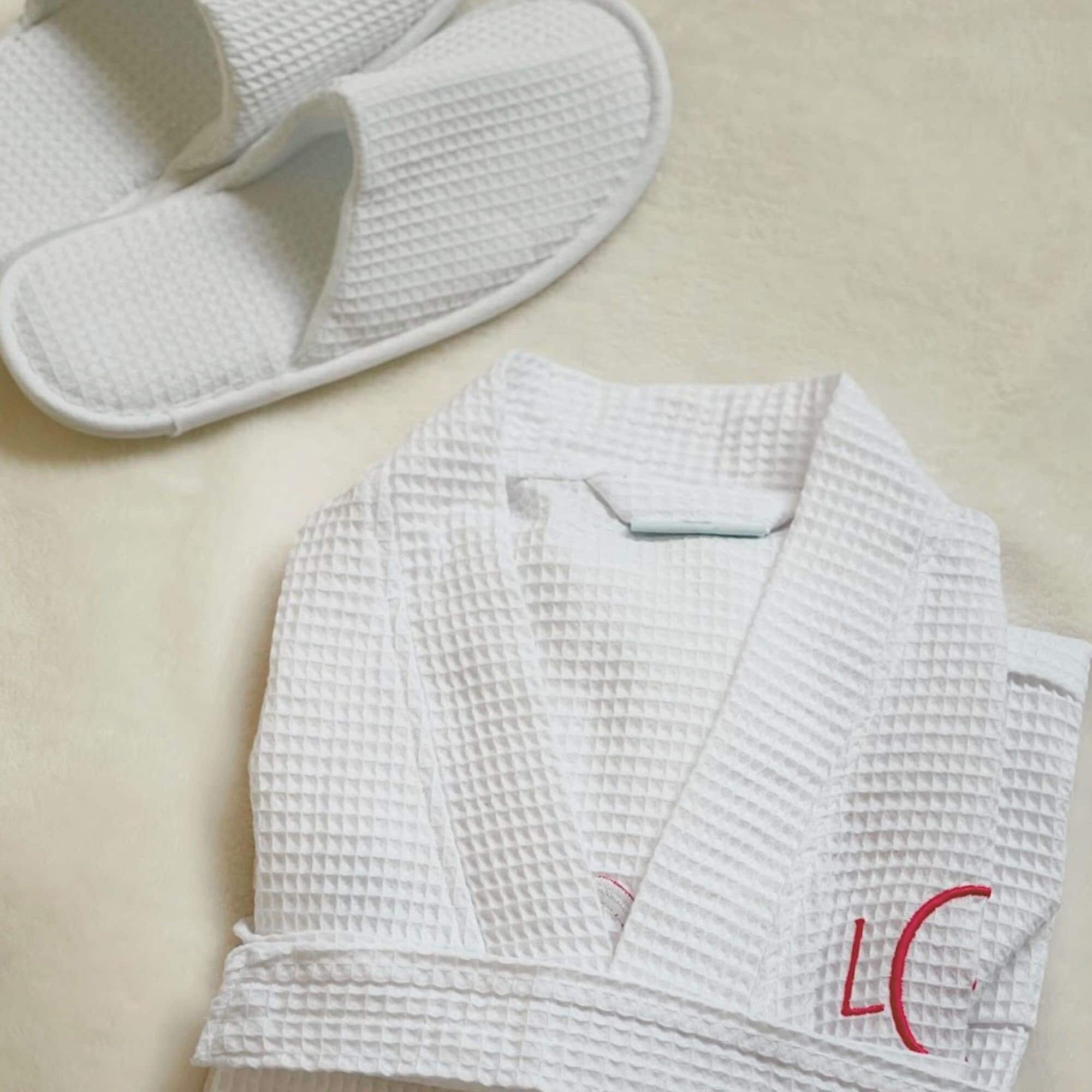 Custom Elegant Waffle Robe Name and Monogram Initials - Etsy
