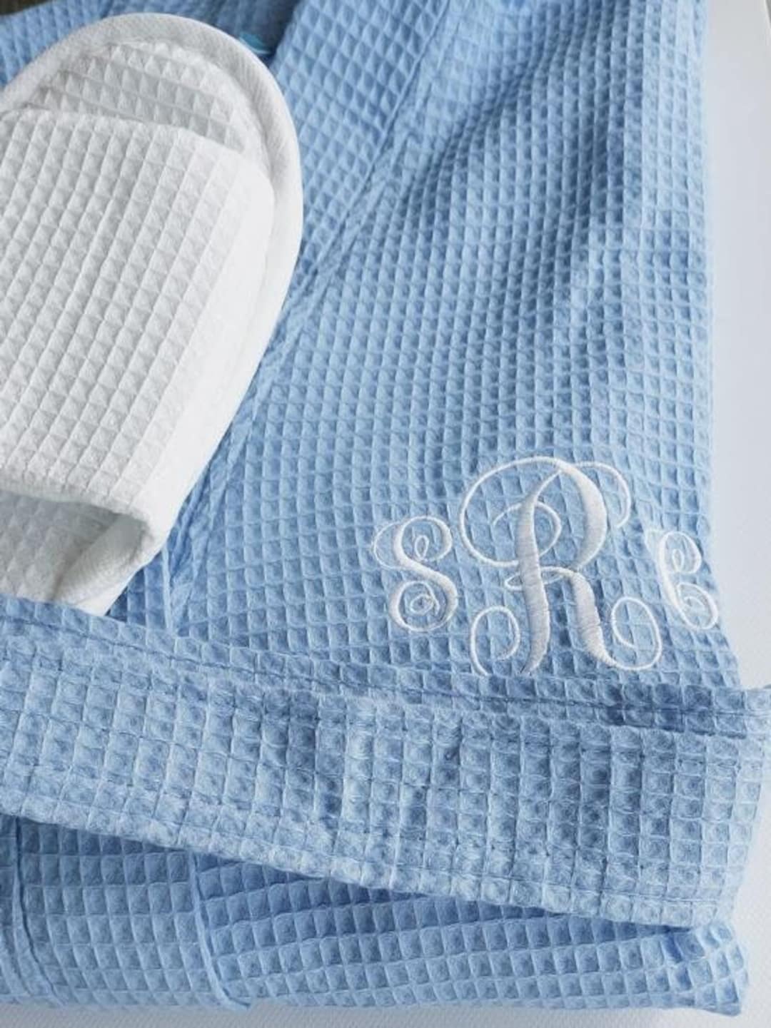 Custom Monogram Waffle Robe for Bride Personalized With Custom Name ...