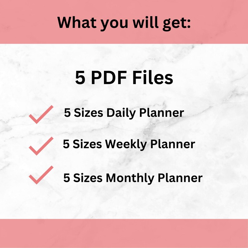 Girly Planner Printable Template, Digital Journal, Hourly Daily Weekly ...