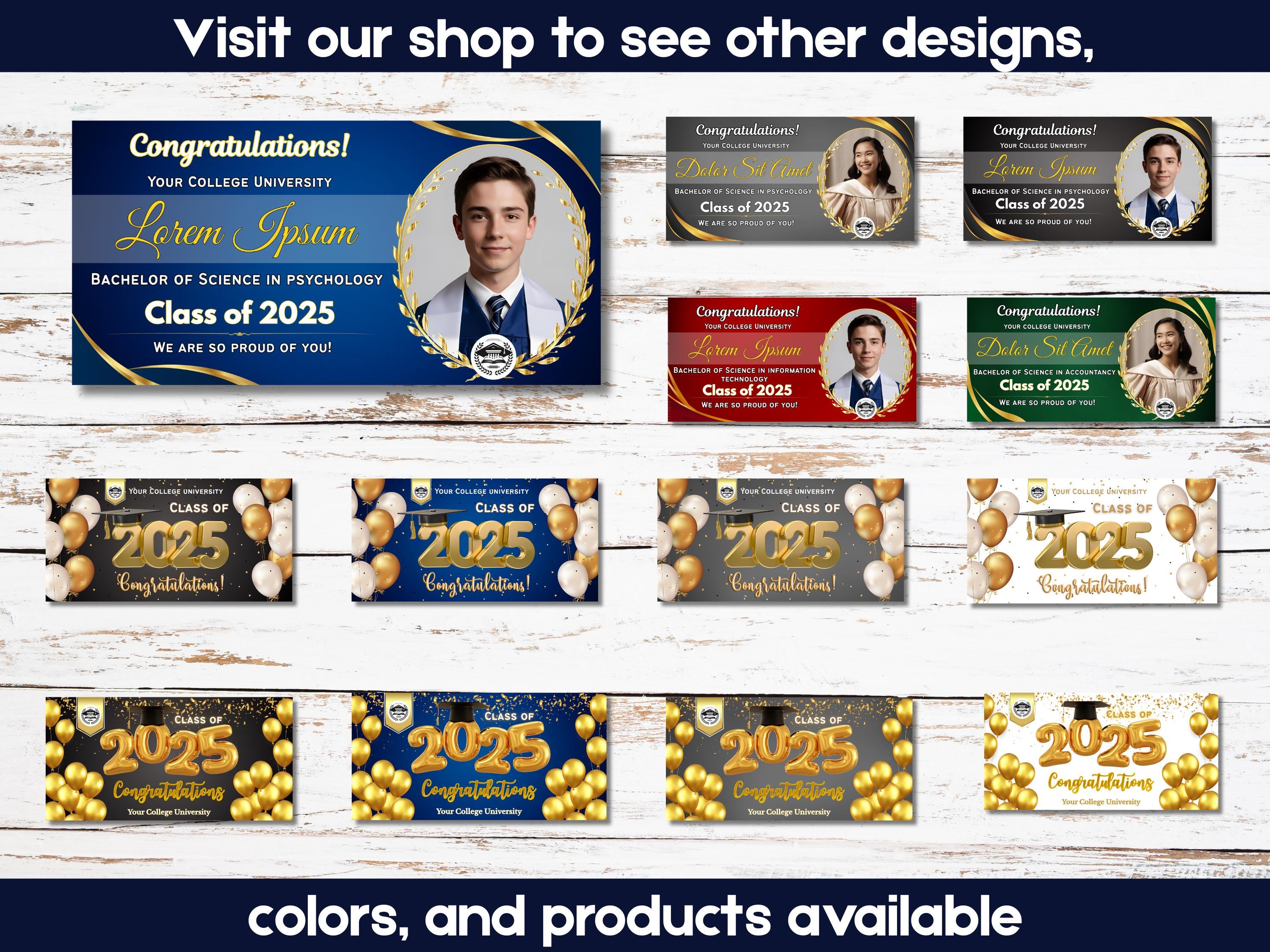 Editable Graduation Banner Template, for Vinyl Printing, Celebration ...