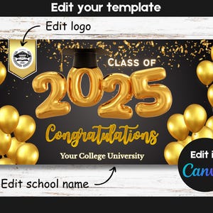 Editable Graduation Banner Template for Vinyl Printing, Celebration ...