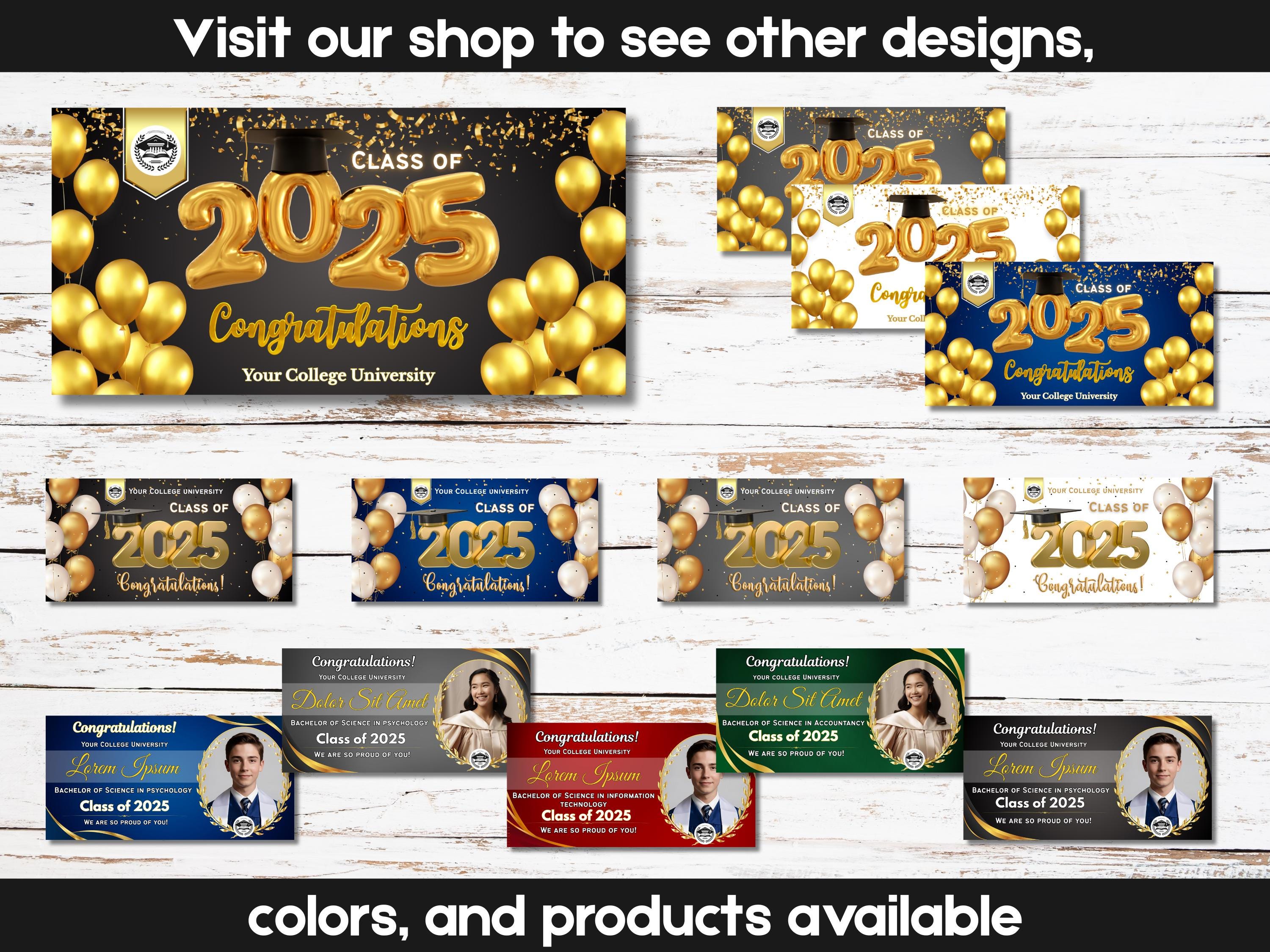 Editable Graduation Banner Template for Vinyl Printing, Celebration ...