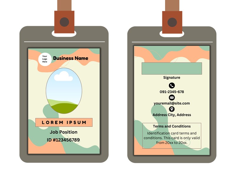 Aesthetic ID Card, Boho Identification Card Customizable Layout ...