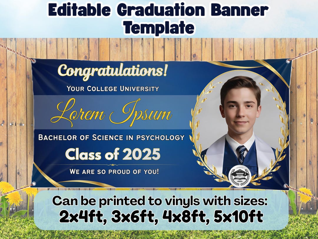 Editable Graduation Banner Template, for Vinyl Printing, Celebration ...
