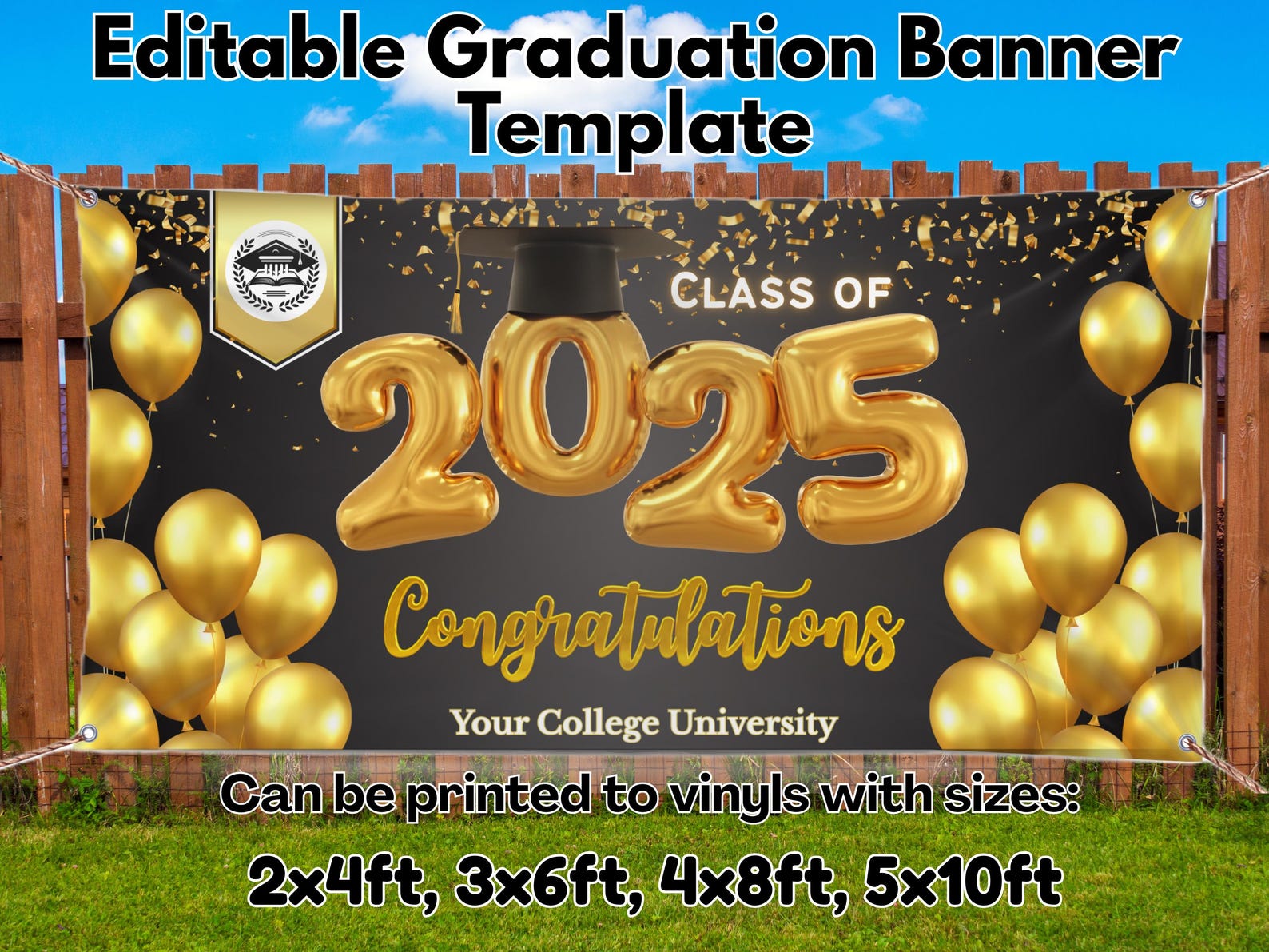 Editable Graduation Banner Template for Vinyl Printing, Celebration ...
