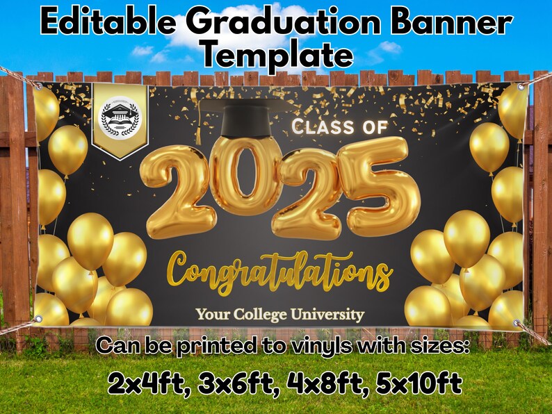 Editable Graduation Banner Template for Vinyl Printing, Celebration ...