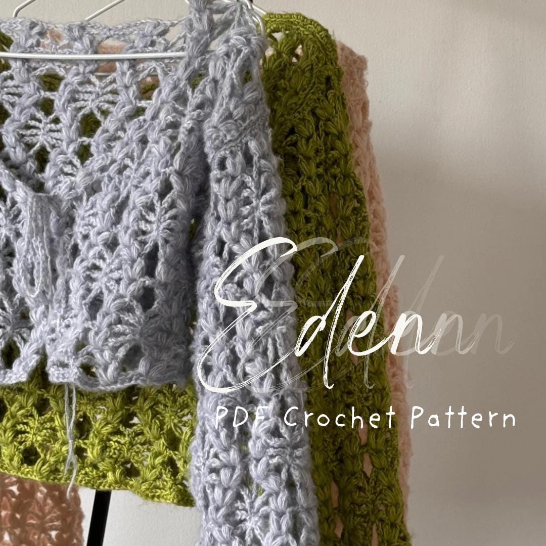 EDEN Cardigan/shrug/sweater Crochet Pattern - Etsy
