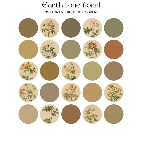 Floral Instagram Highlight Cover. Earth Tone Highlight Cover. - Etsy