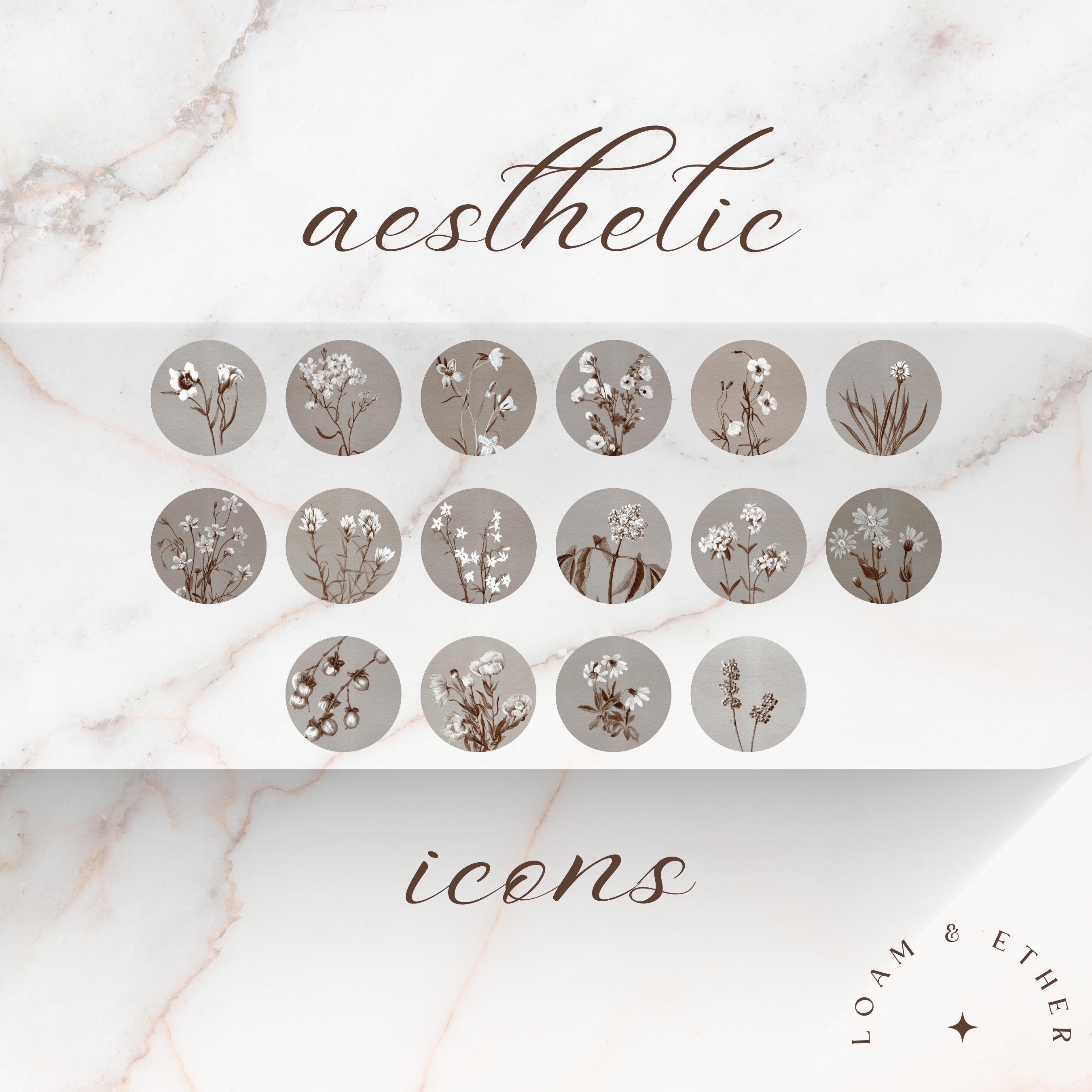 Minimal White Instagram Highlights. Floral Highlight Covers. Beige ...