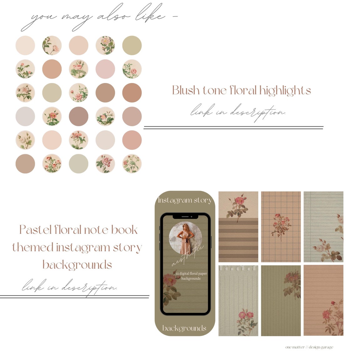 Floral Instagram Highlight Cover. Earth Tone Highlight Cover. - Etsy