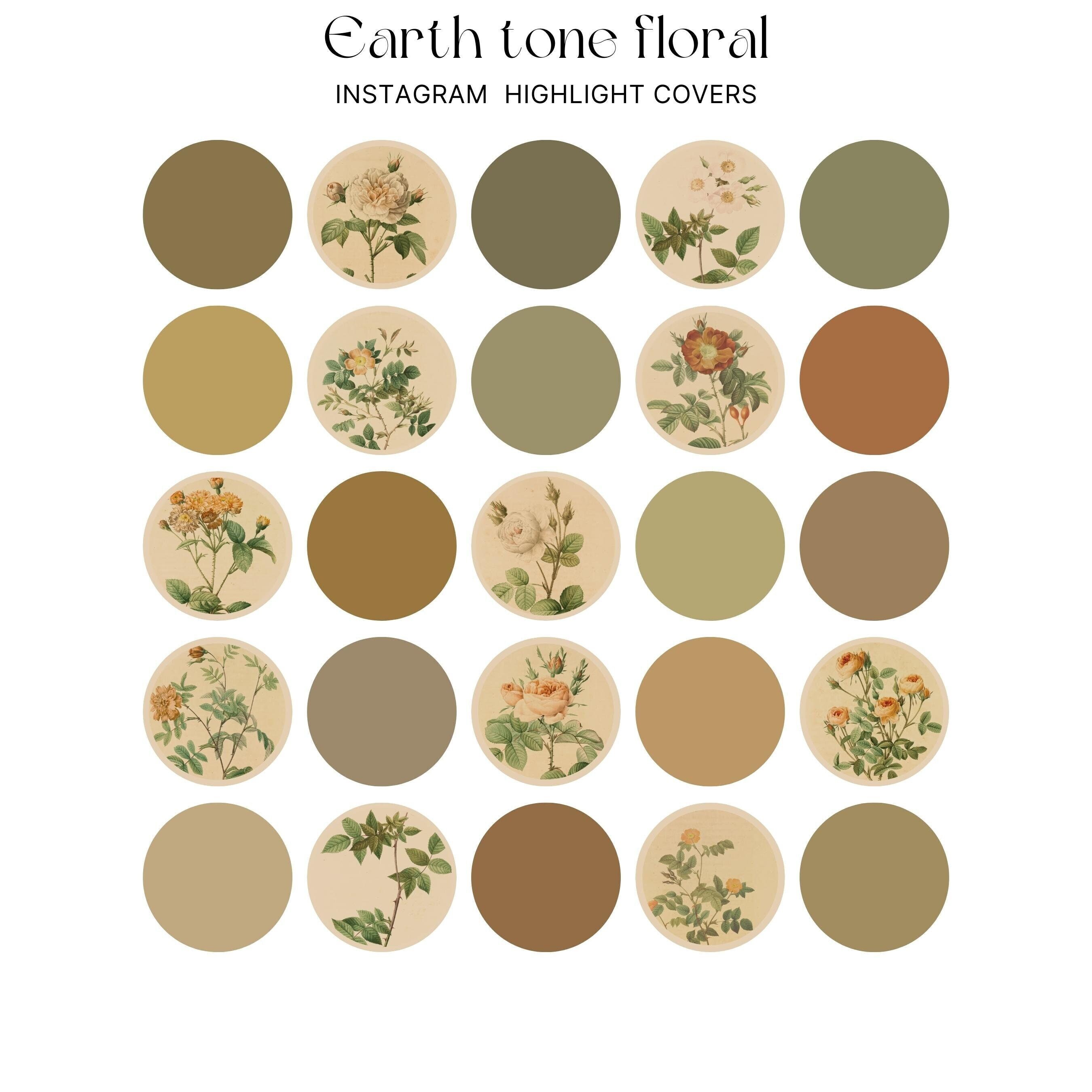 Floral Instagram Highlight Cover. Earth Tone Highlight Cover. - Etsy
