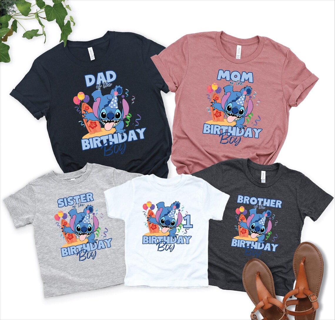Custom Stitch Birthday Family Shirt, Stitch Birthday Boy Shirt ...