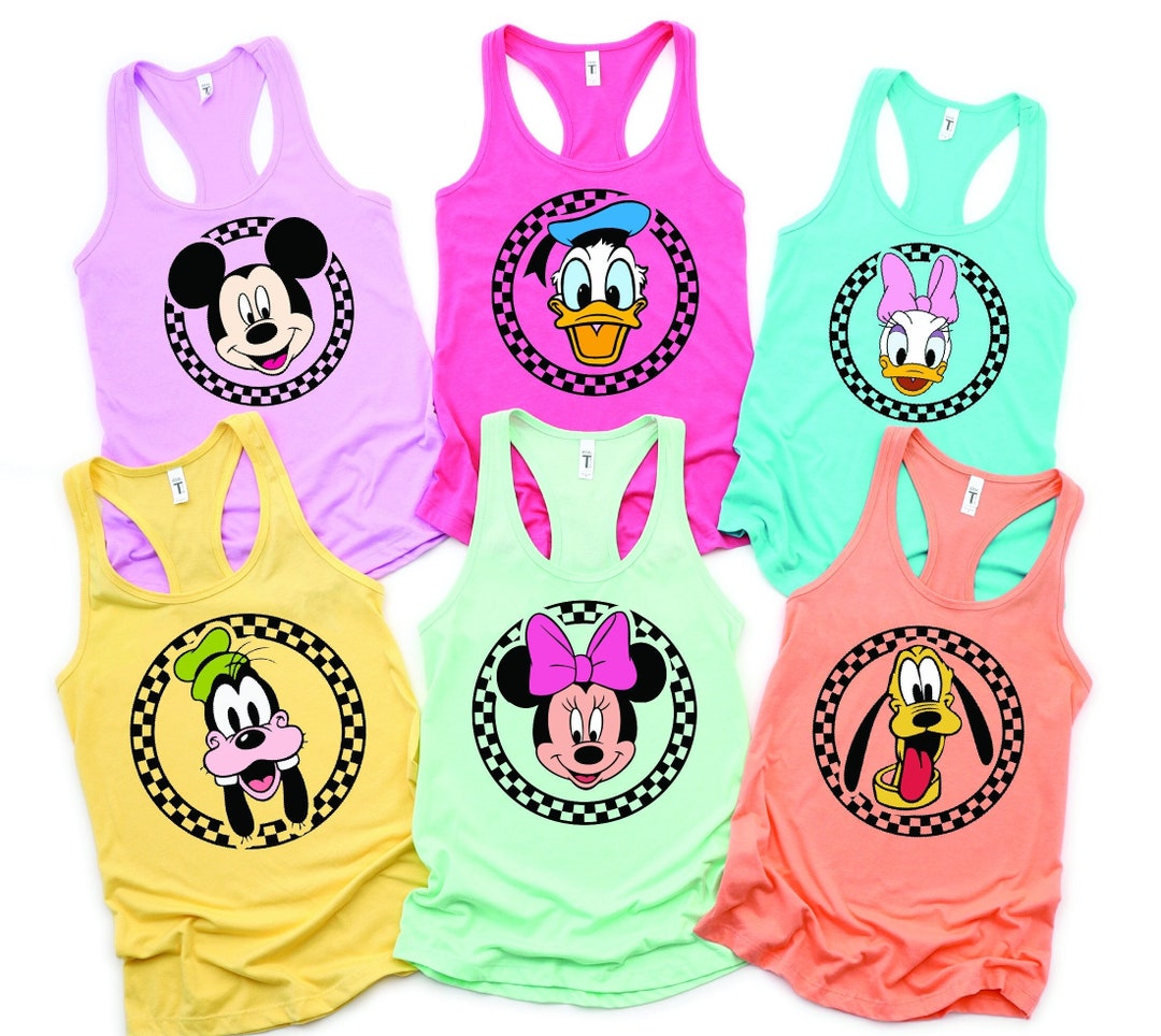 Mickey and Friends Racerback Tank Top, Disney Mickey Minnie Racerback ...