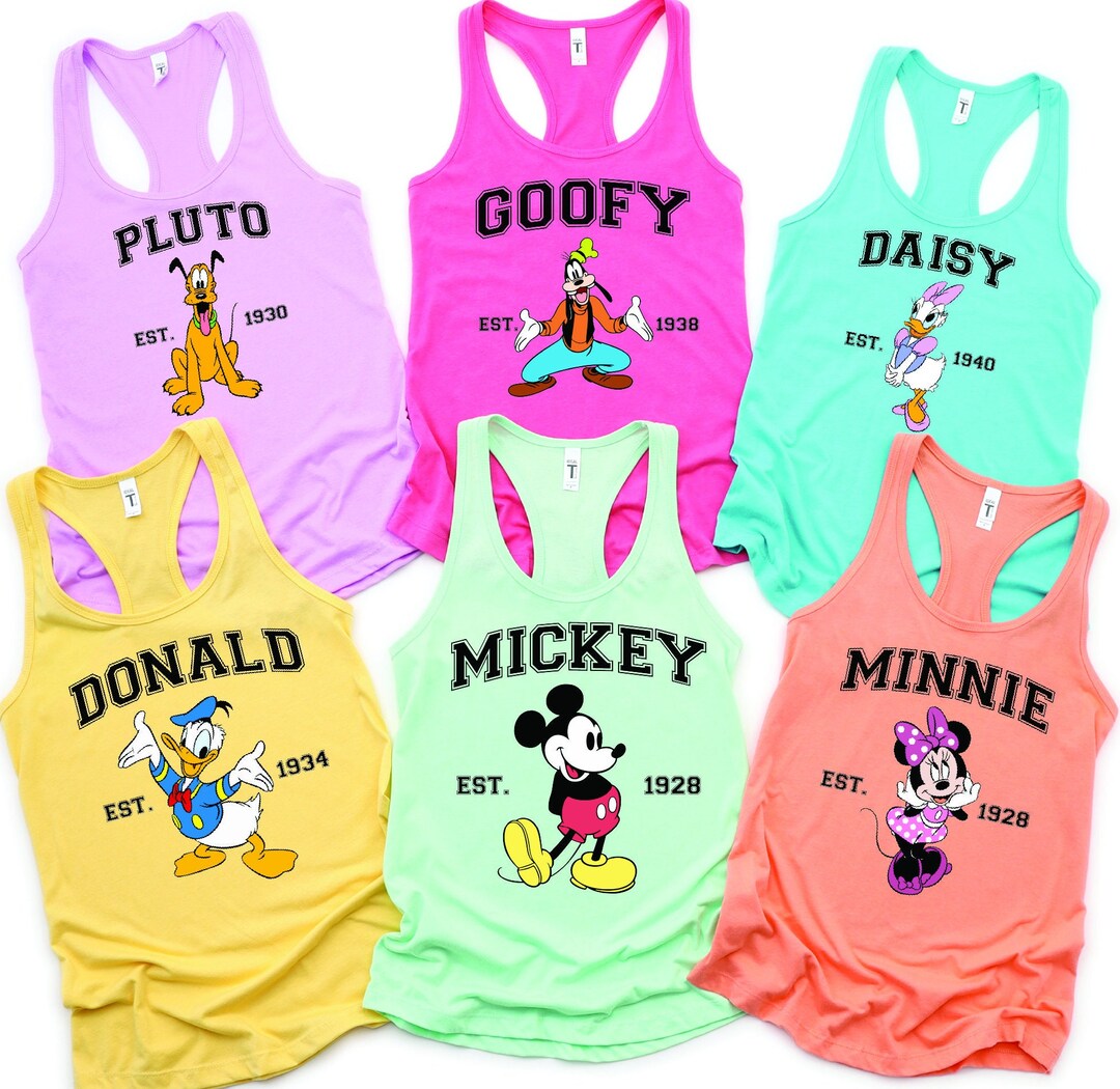 Mickey and Friends Tank Top, Disney Mickey Minnie Racerback, Disney ...
