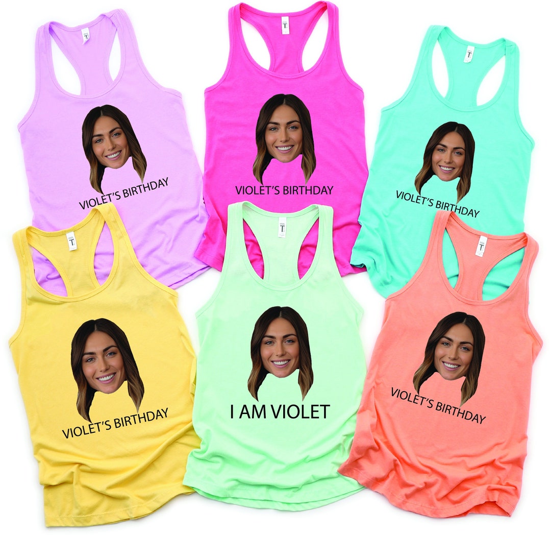 Custom Face Birthday Tank Top, Birthday Photo Tank Top, Custom Photo ...