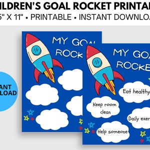 Children's Goal Rocket Printable - Etsy
