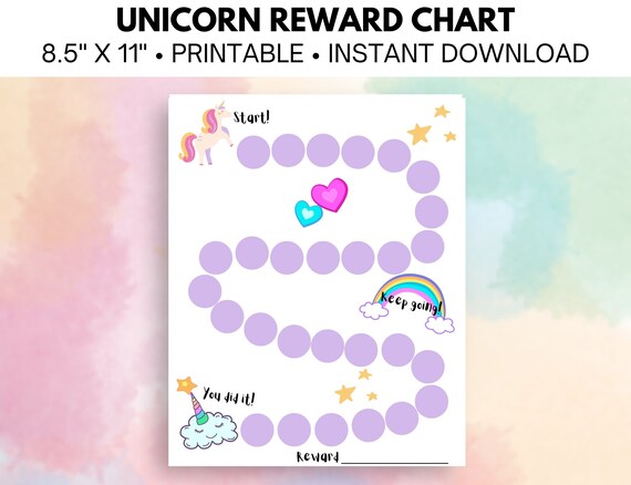 Unicorn Reward Chart - Etsy