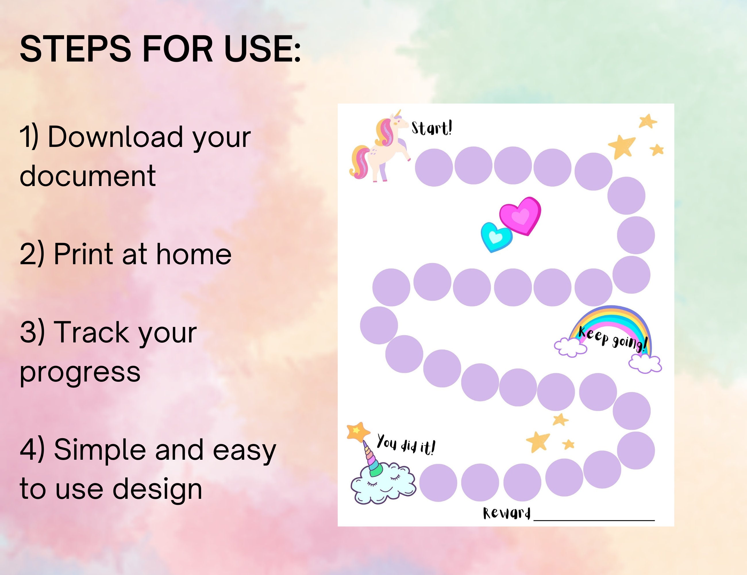 Unicorn Reward Chart - Etsy