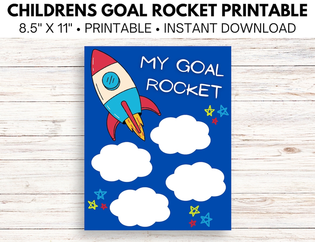 Children's Goal Rocket Printable - Etsy