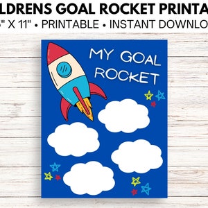 Children's Goal Rocket Printable - Etsy
