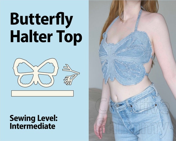 Butterfly Halter Top Digital Download PDF Sewing Pattern and - Etsy