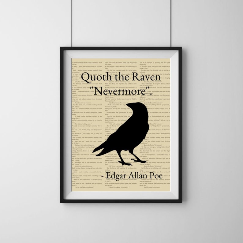 The Raven Wall Art Print, Edgar Allan Poe, the Raven, Wall Art, Edgar ...