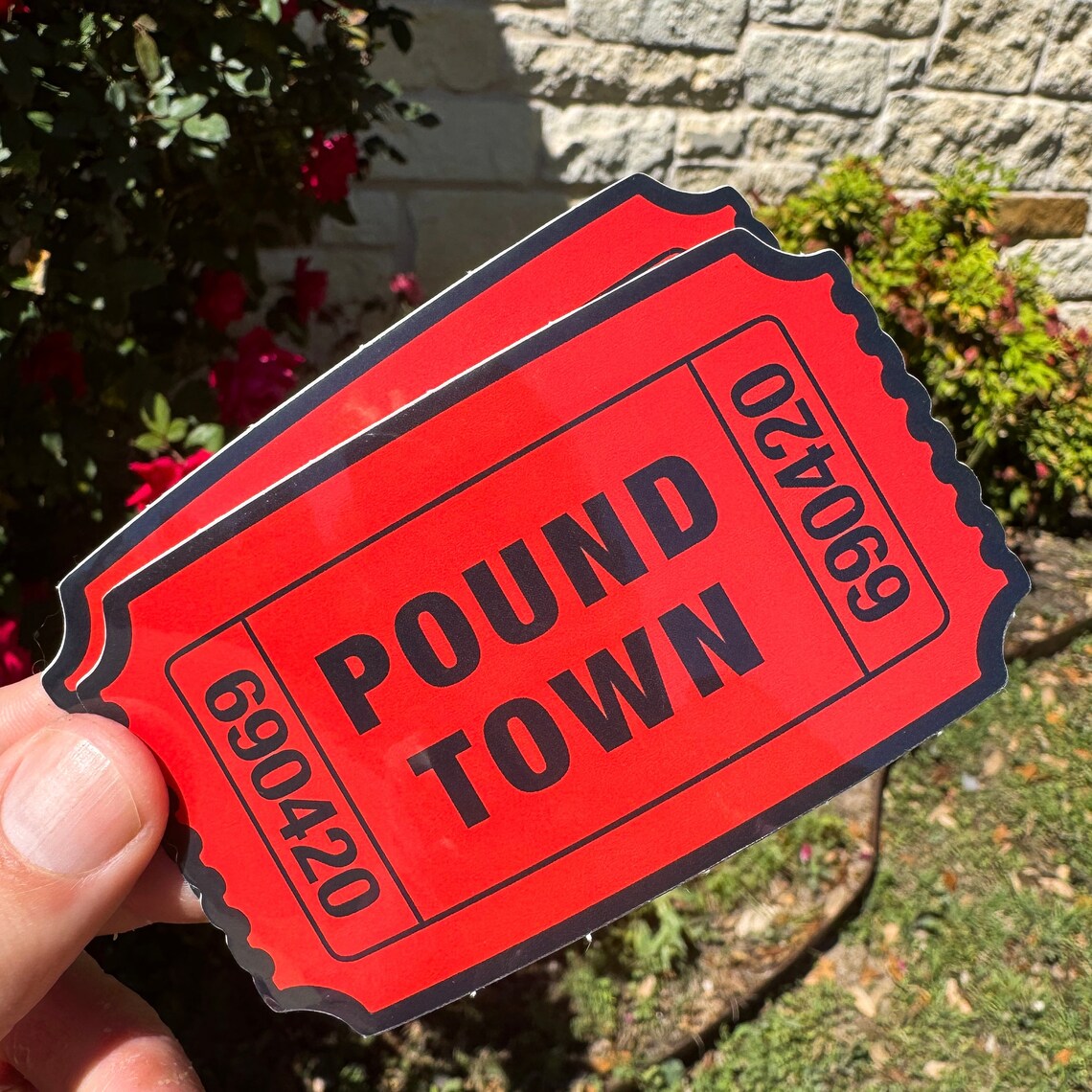 Pound Town Ticket Sticker | Gift for Him | Gift for Her | Gag Gift ...
