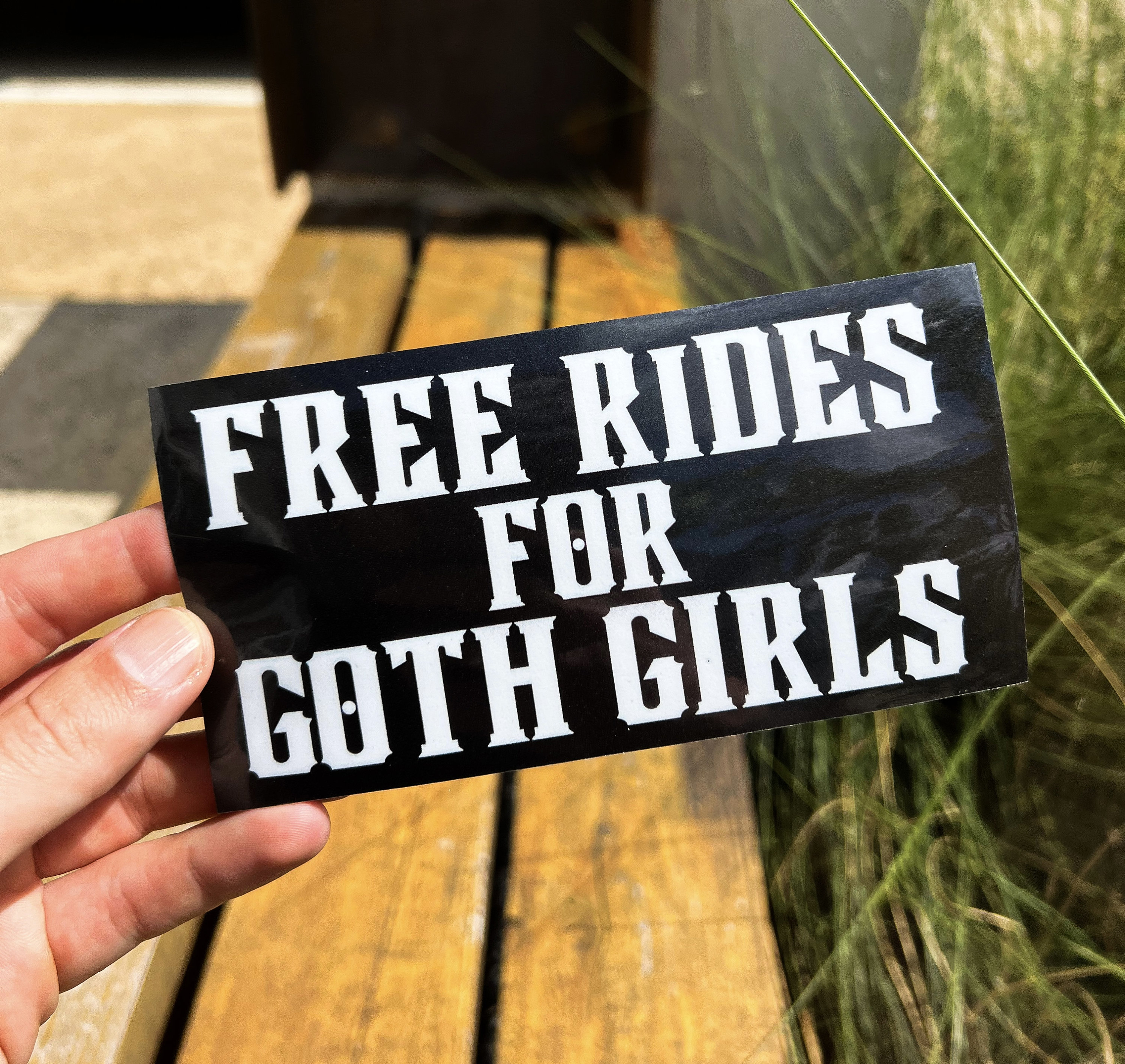 I Brake for Goth Girls Bumper Sticker Free Rides for Goth Girls Meme ...