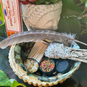Abalone Smudging Kit for Purification and Harmony, Cleanse and Elevate ...