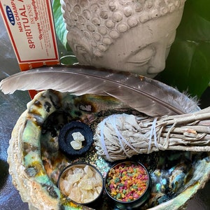 Abalone Smudging Kit for Purification and Harmony, Cleanse and Elevate ...