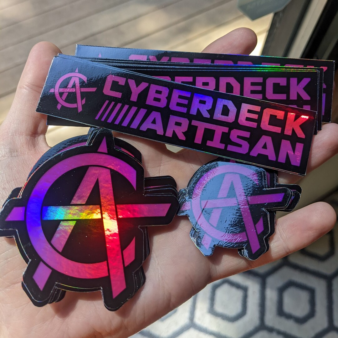 Holographic Cyberdeck Artisan Logo Stickers - Etsy