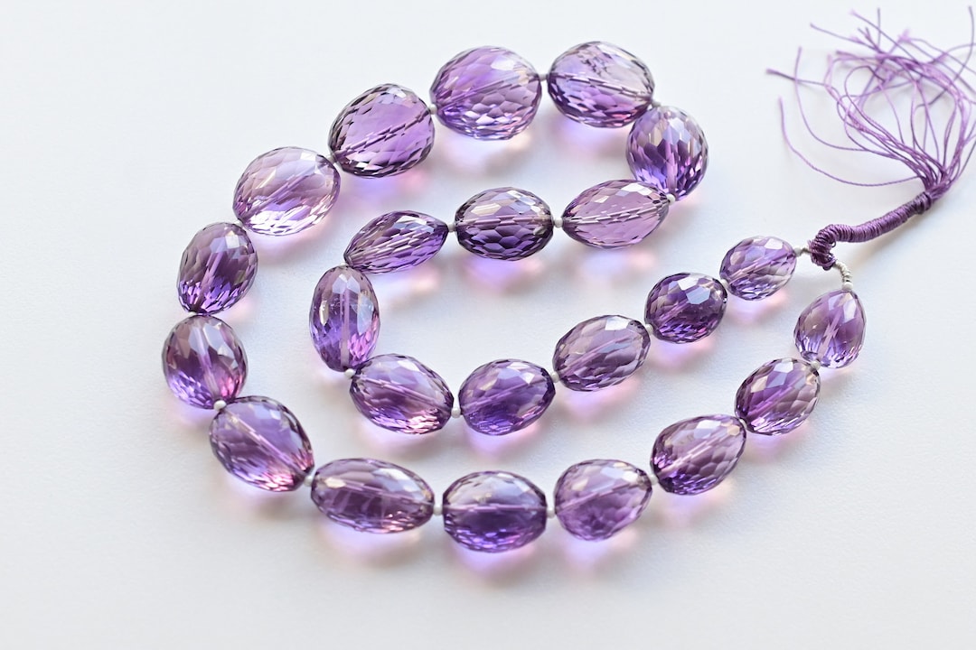 17 Inches Intense Amethyst Tumble Concave Faceted Beads Natural ...