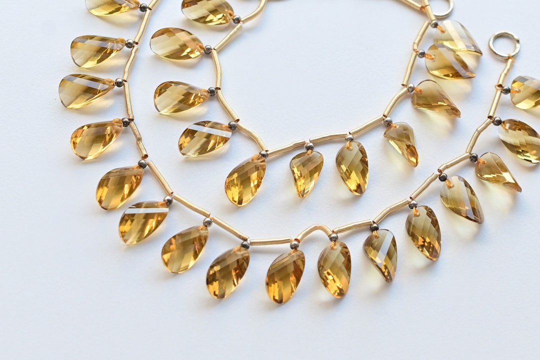 15 Pieces Cognac Quartz Twisted Oval Step Cut Faceted Beads Natural ...