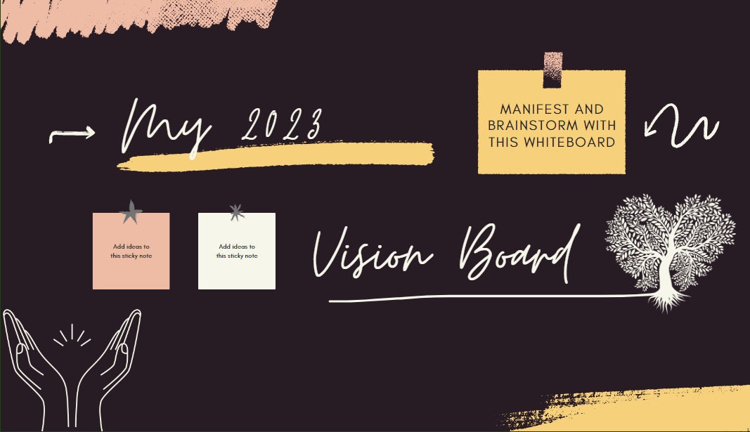 New for 2023 Vision Board Kit Printable, Vision Board With Affirmations ...