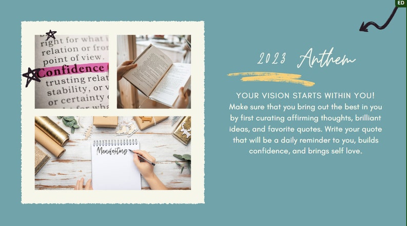 New for 2023 Vision Board Kit Printable, Vision Board With Affirmations ...