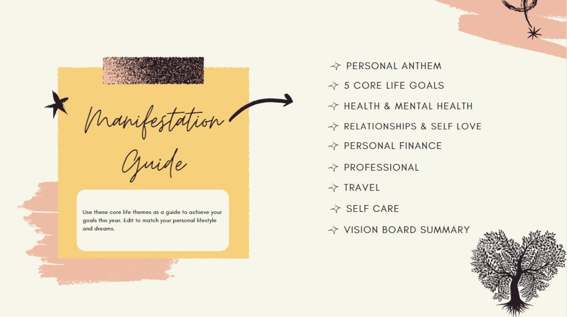 New for 2023 Vision Board Kit Printable, Vision Board With Affirmations ...