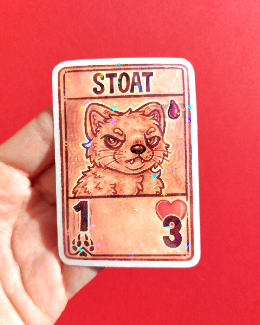 Inscryption Stoat Card Sparkly Holographic Vinyl Sticker - Etsy