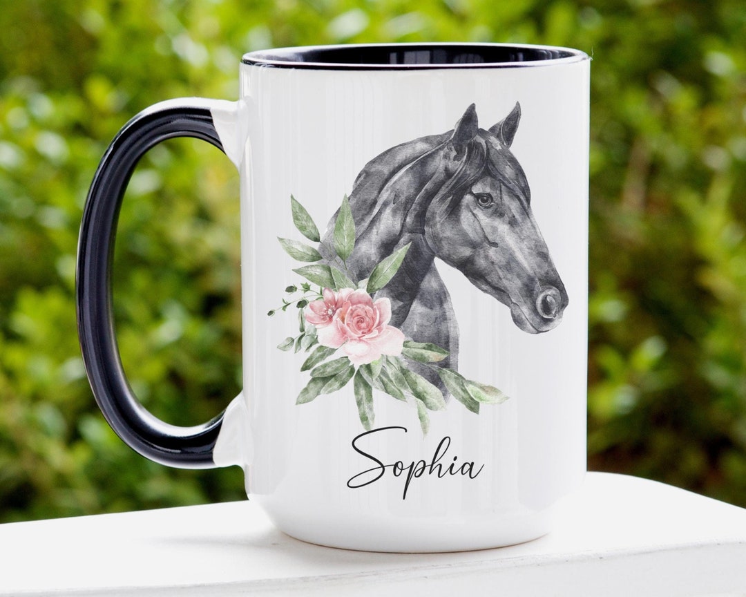 Horse Mug, Personalized Horse Coffee Cup, Custom Name Coffee Mug, Horse ...