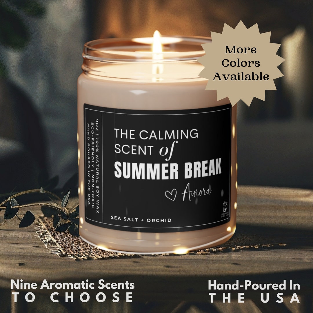 Summer Break Candle Gift for Teacher Personalized Summer Break Gift ...
