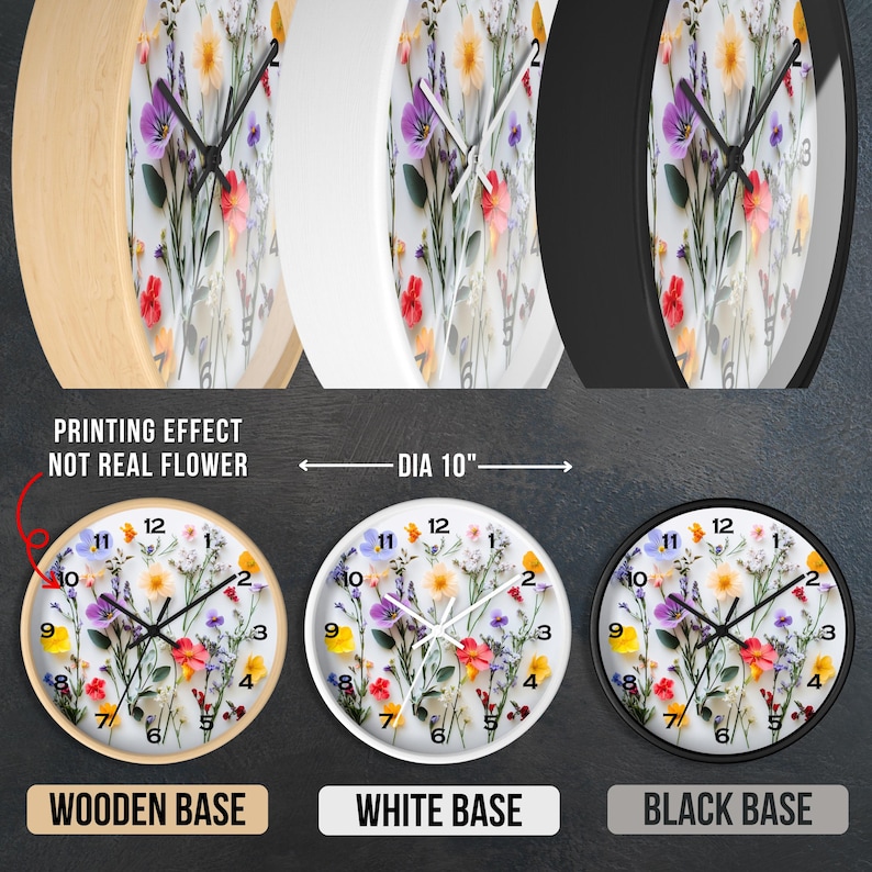 Floral Wall Clock Unique Botanical Decor Spring Wall Decor Beautiful ...