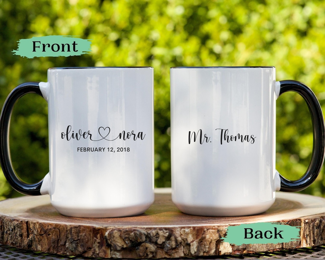 Custom Wedding Mug for Couple, Custom Engagement Mug, Custom Mug for Mr ...