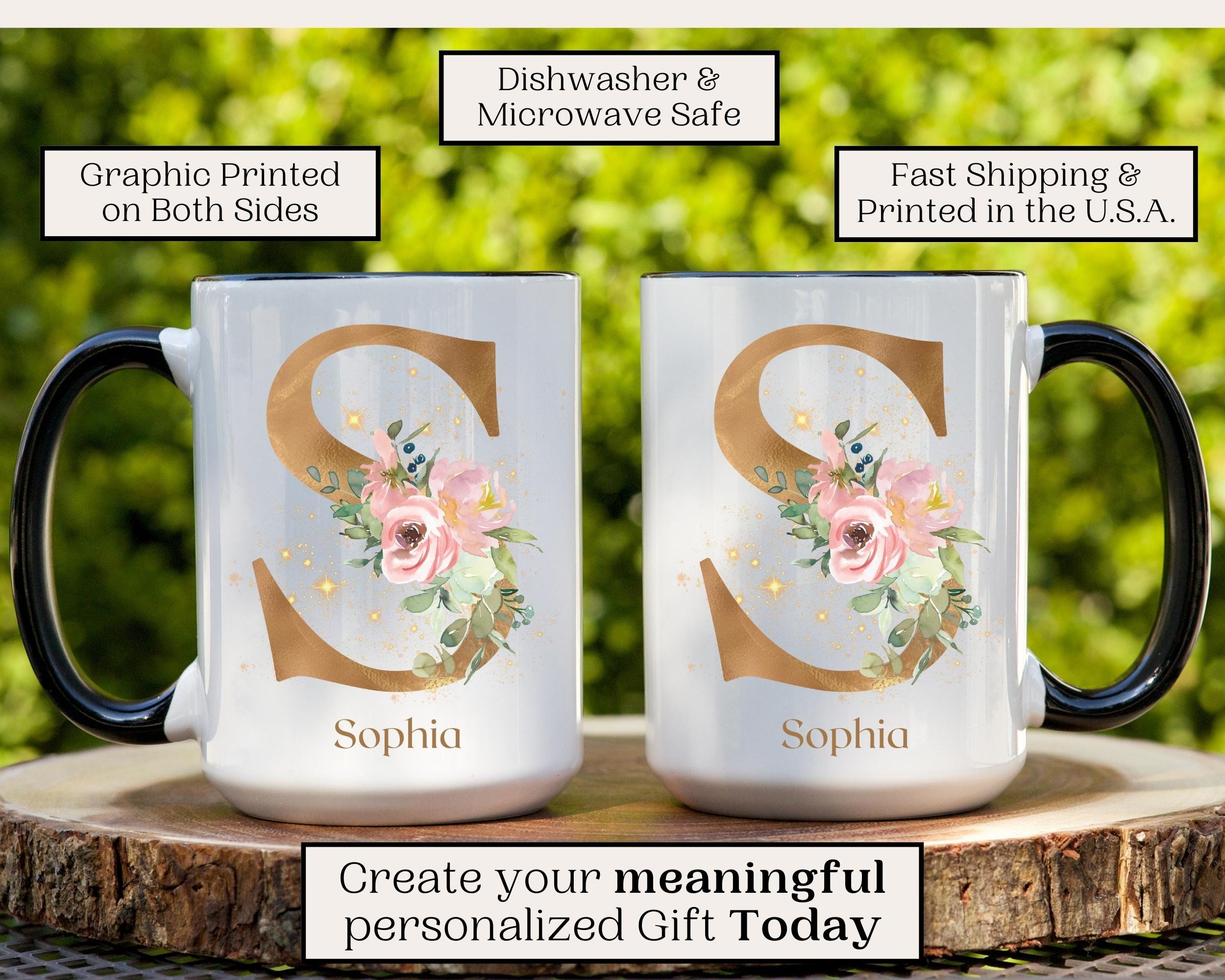 Personalized Coffee Mug, Personalized Name Coffee Cup, Initial Mug ...